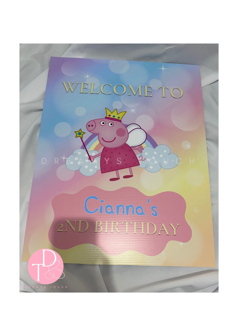 Peppa Pig Welcome Sign A3 Peppa Pastel Welcome Sign Easel Birthday Sign ...