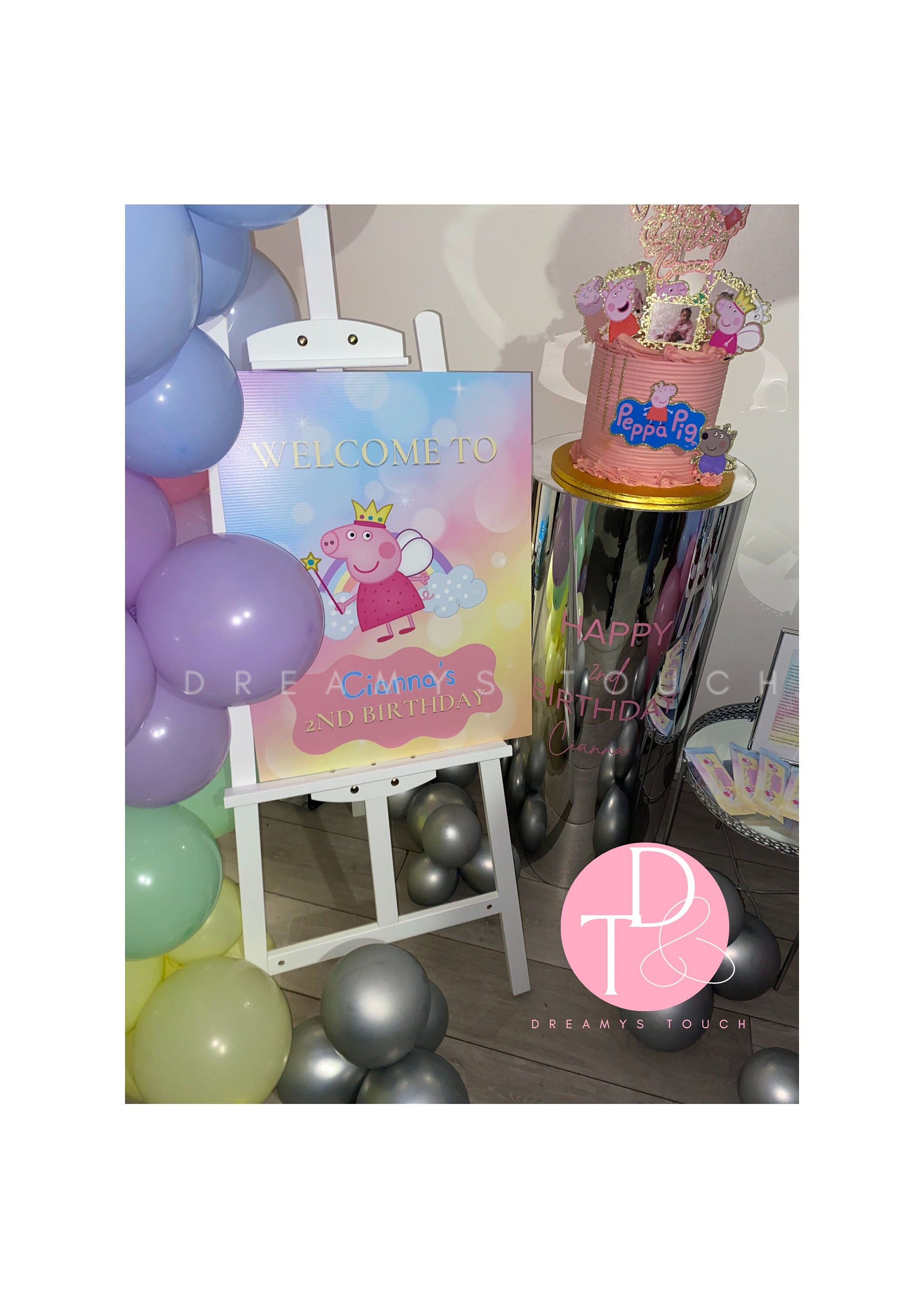 Peppa Pig Welcome Sign A1 Peppa Pastel Welcome Sign Easel Birthday Sign ...