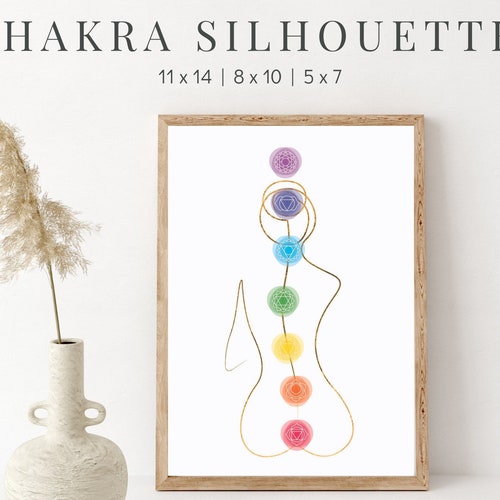 Chakra Printable Art Chakra Woman Silhouette Print - Etsy