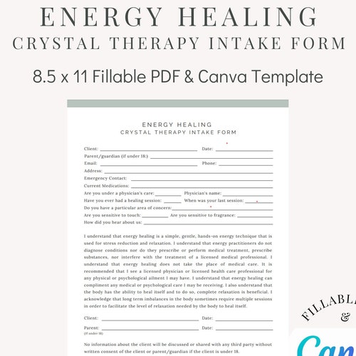 Energy Healing Client Intake Form - Etsy
