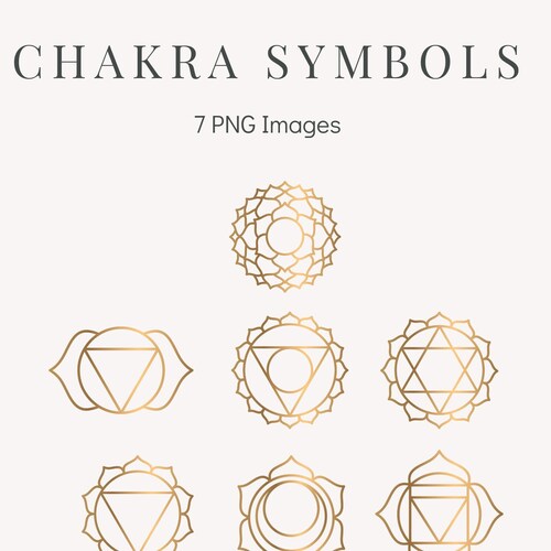Gold Chakra Symbols Gold Chakra Clipart Gold Chakra PNG - Etsy