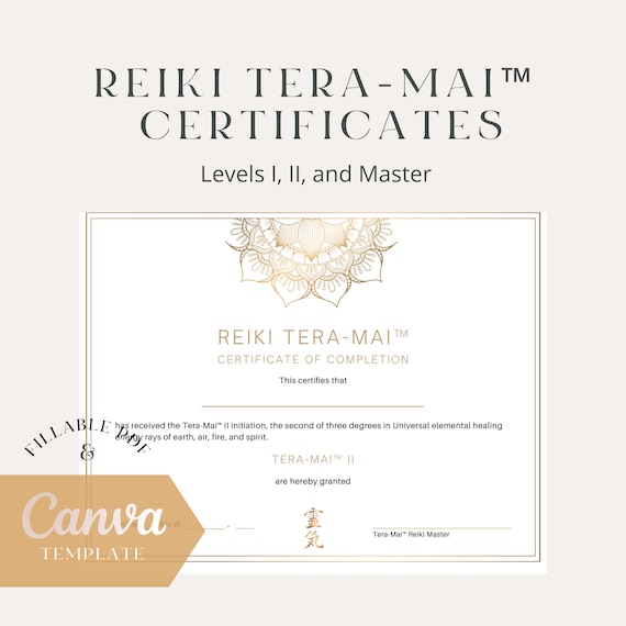 Reiki Tera-mai™ Certificates Levels I II and Master - Etsy