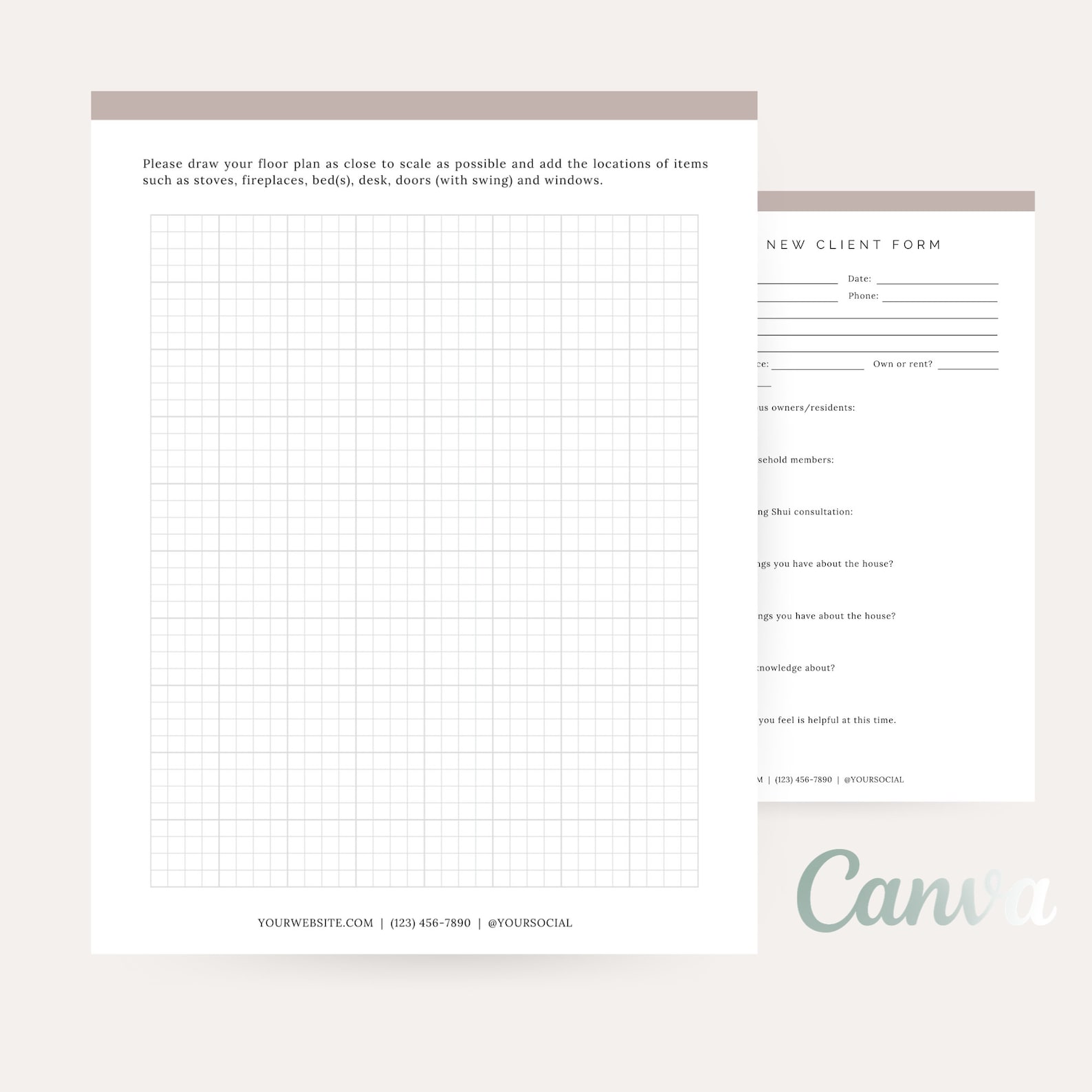 Feng Shui New Client Forms - Canva Template - Etsy