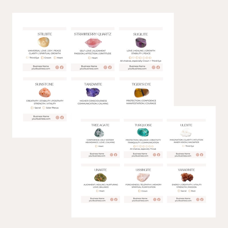 Crystal Cards Canva Template Crystal Cards - Etsy