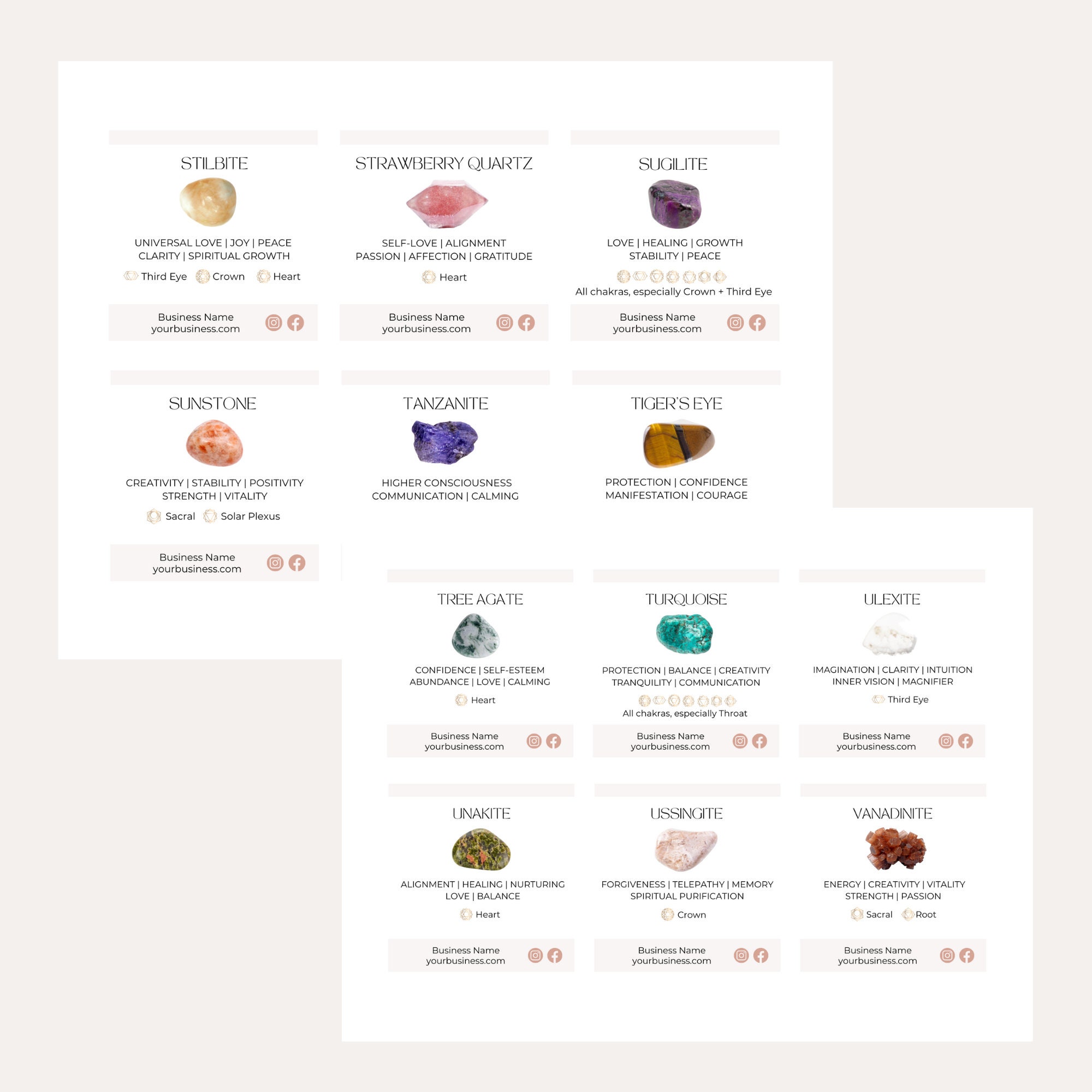 Crystal Cards Canva Template Crystal Cards - Etsy