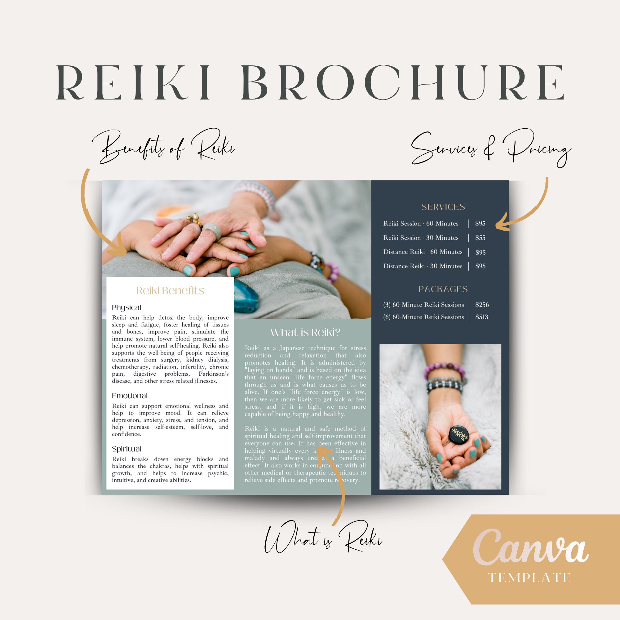 Reiki Brochures Templates Free Printable, Customizable Spa Brochure