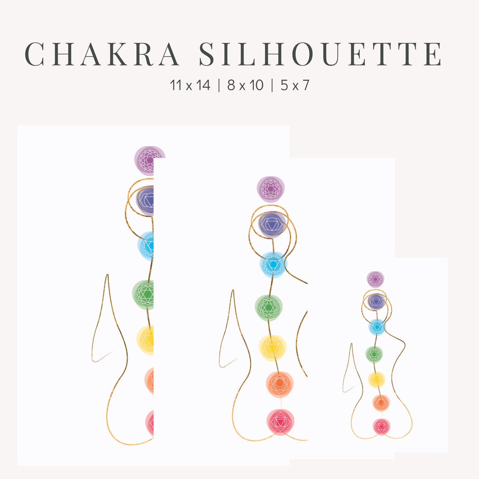 Chakra Printable Art Chakra Woman Silhouette Print | Etsy