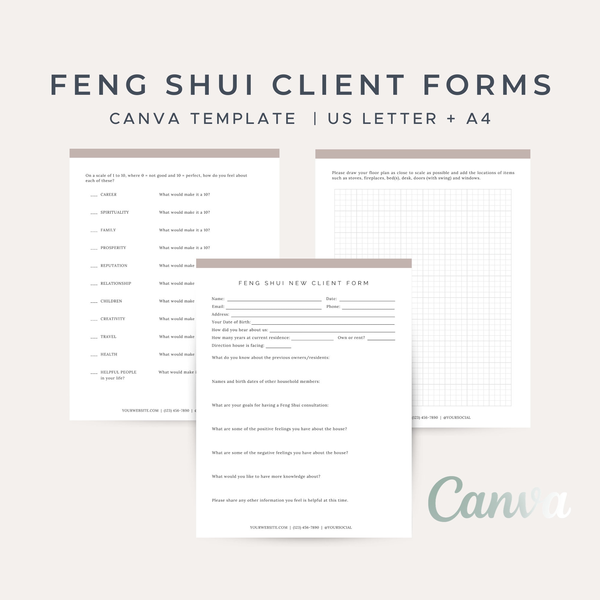 Feng Shui New Client Forms Canva Template - Etsy