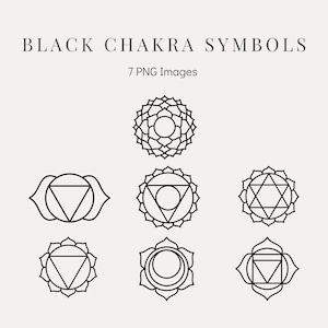 Black and White Chakra Symbols - Black Chakra Clipart - White Chakra ...