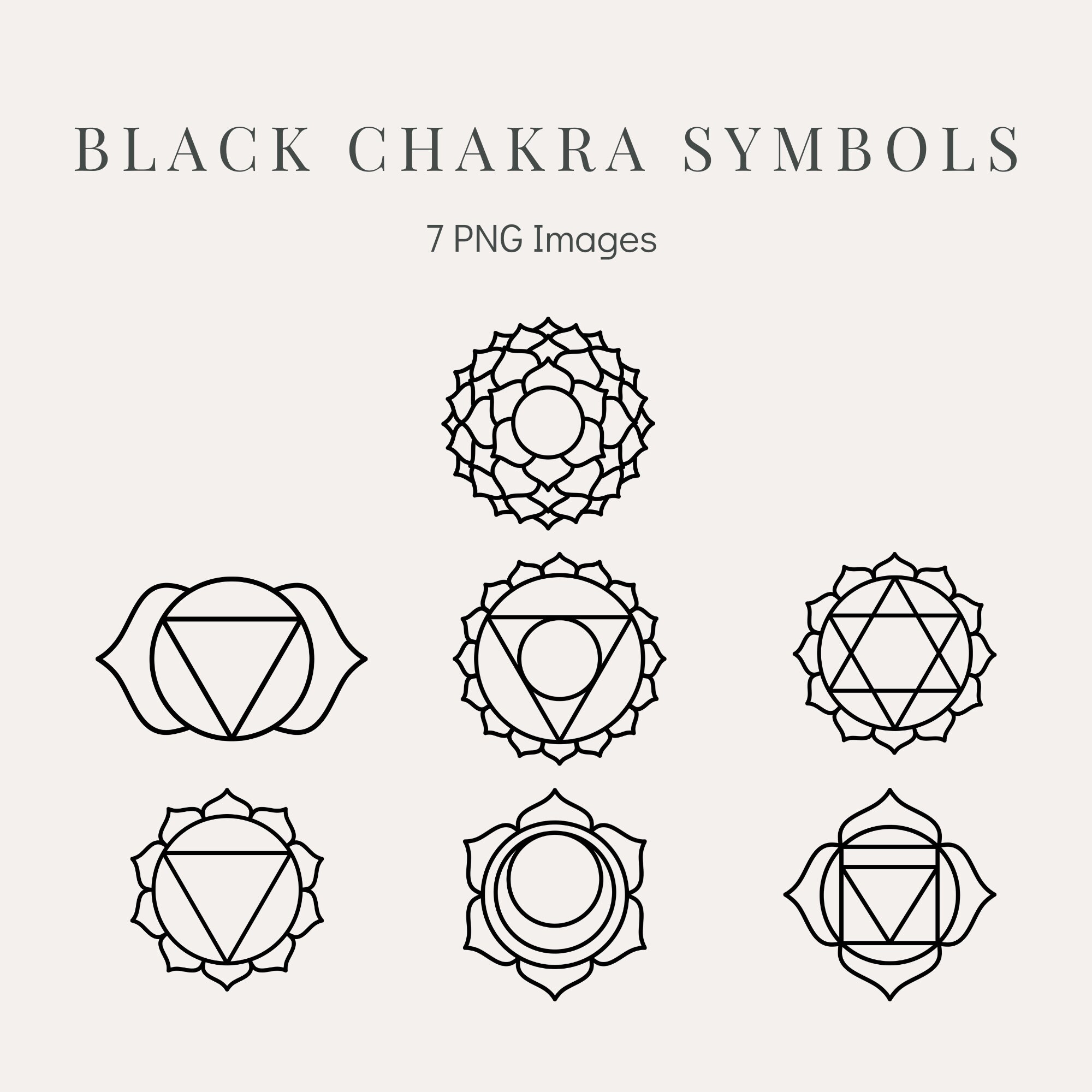 Black and White Chakra Symbols - Black Chakra Clipart - White Chakra ...