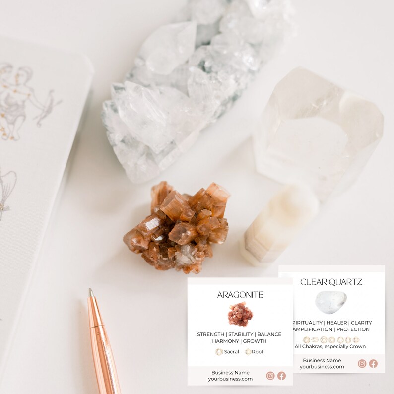 Crystal Cards Canva Template Crystal Cards - Etsy