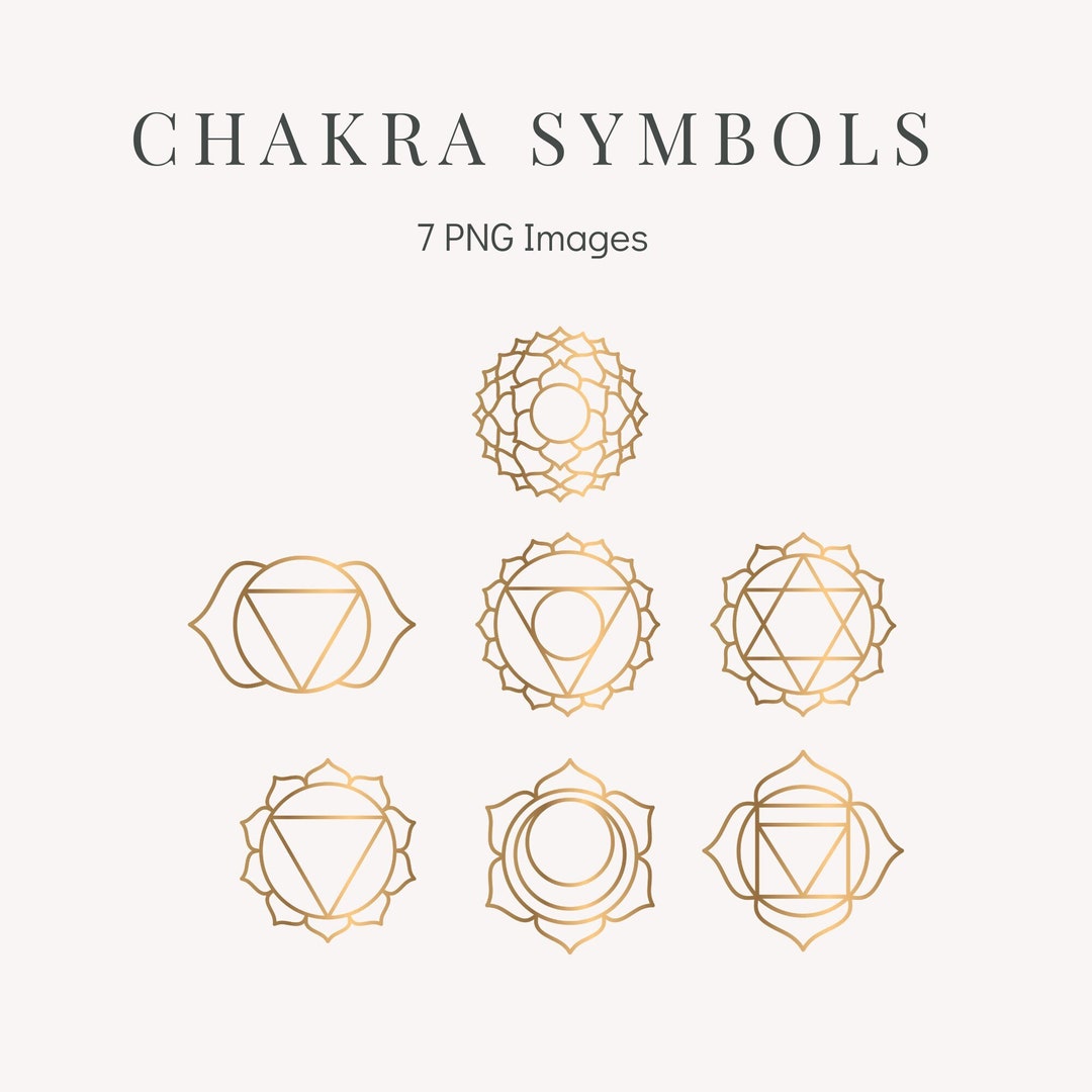 Gold Chakra Symbols - Gold Chakra Clipart - Gold Chakra PNG - Etsy