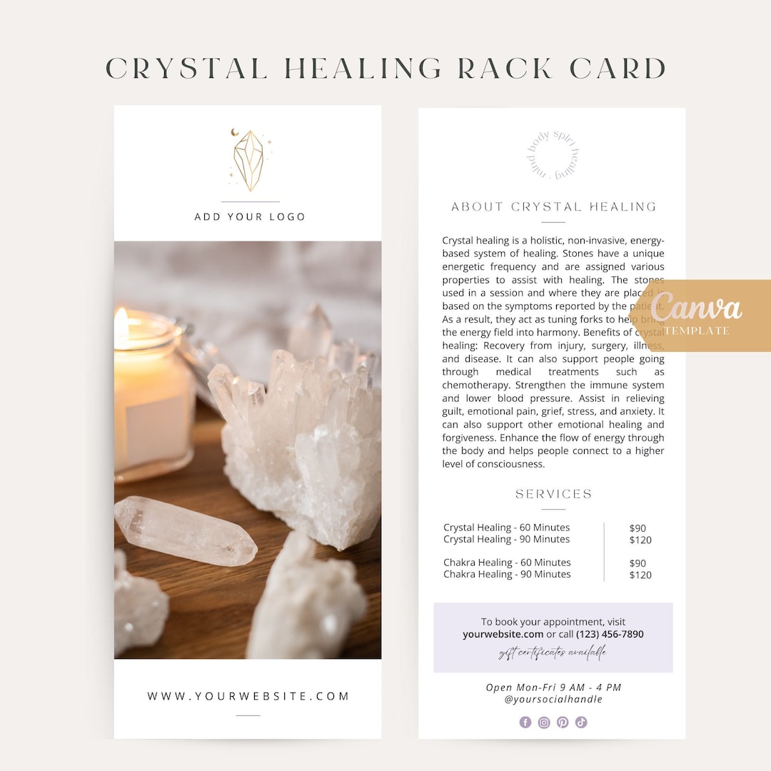 Crystal Therapy Rack Card - Etsy