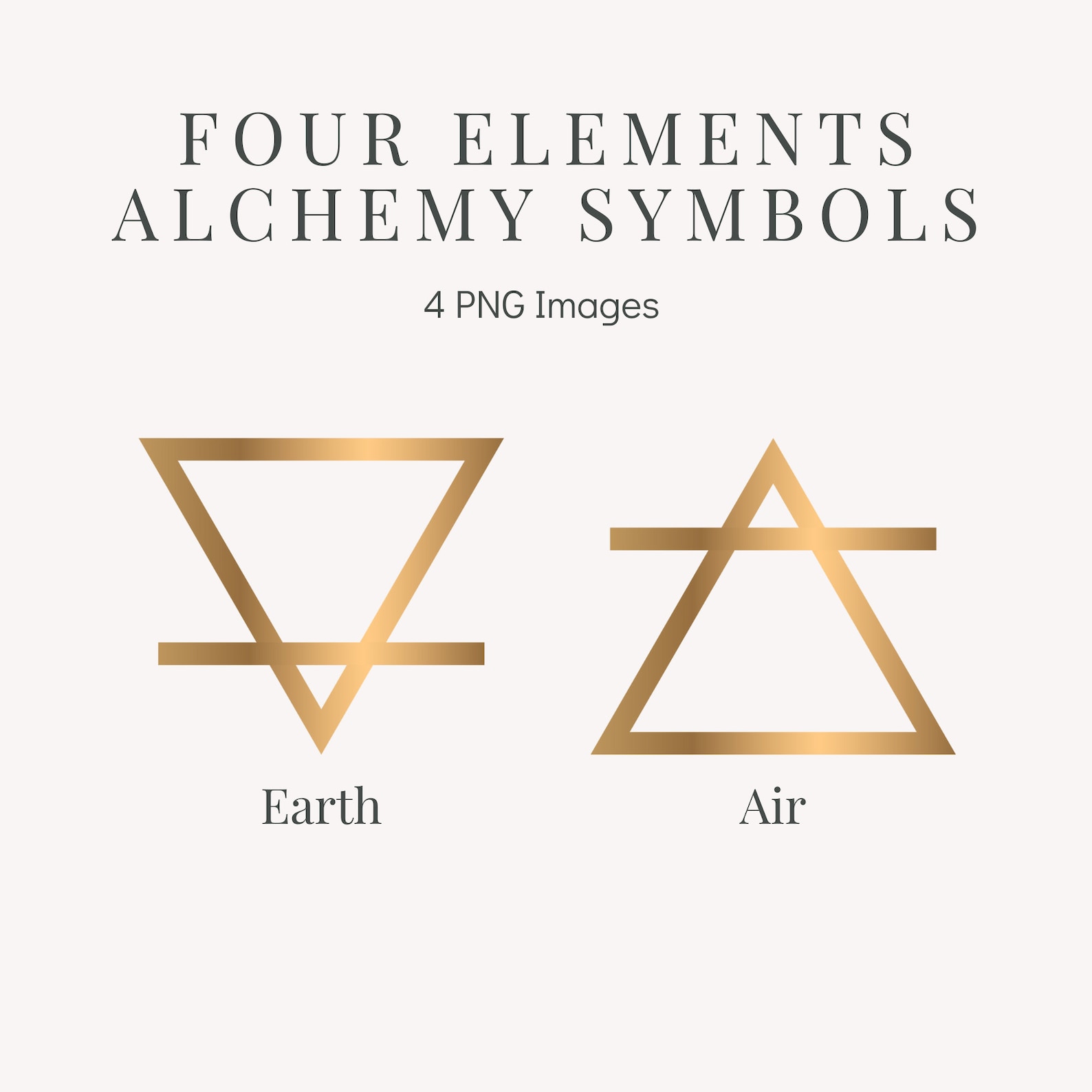 Gold Four Elements Alchemy Symbols - PNG Symbols - Etsy