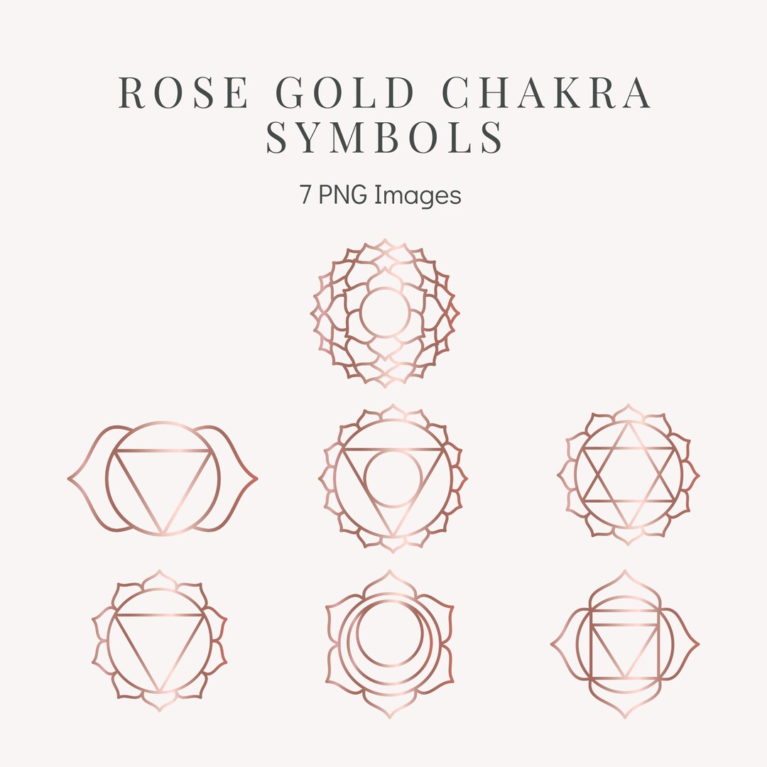 Rose Gold Chakra Symbols - Rose Gold Chakra Clipart - Rose Gold Chakra ...