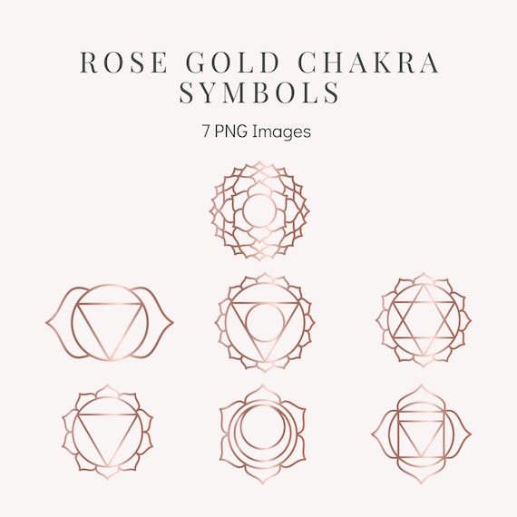 Rose Gold Chakra Symbols Rose Gold Chakra Clipart Rose | Etsy