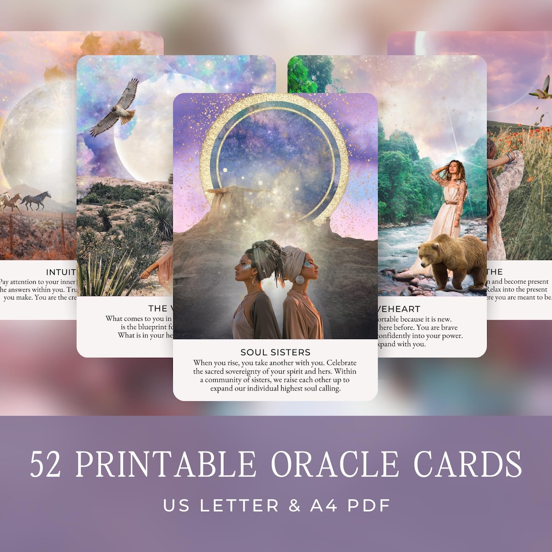 PRINTABLE Oracle Card Deck - Sacred Soul Journey - Etsy