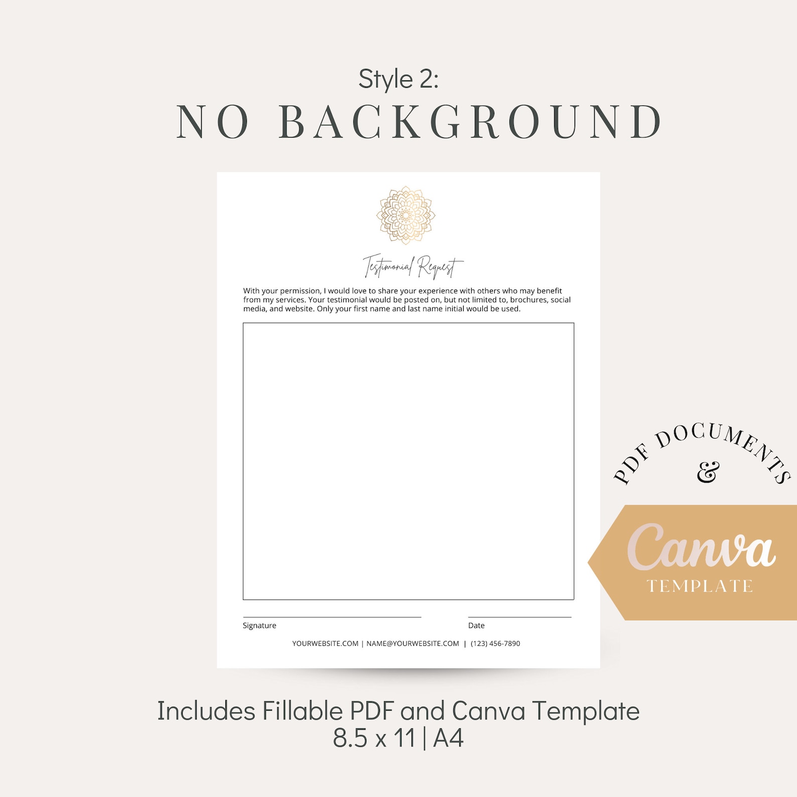 Testimonial Request Form Fillable PDF and Canva Template - Etsy