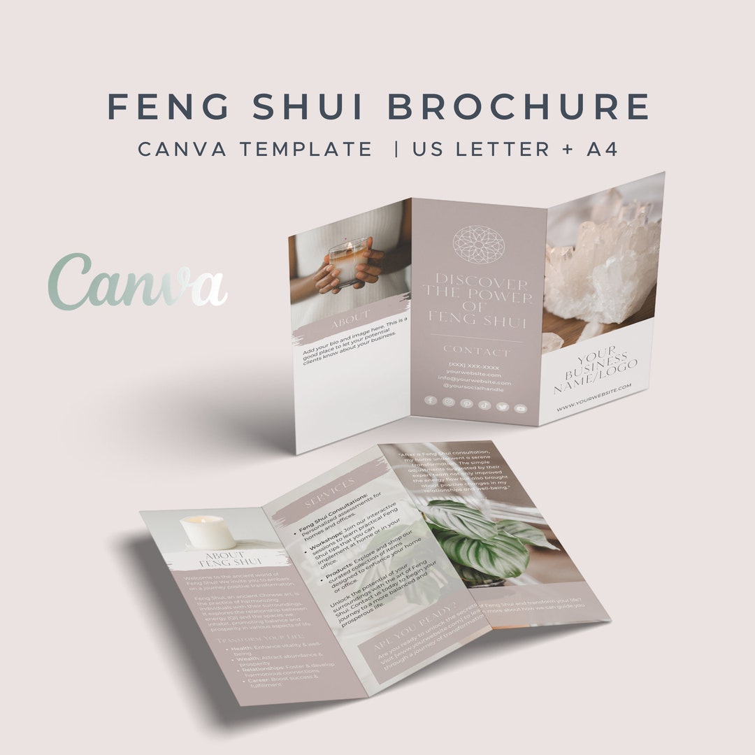 Feng Shui Brochure - Canva Brochure Template - Etsy