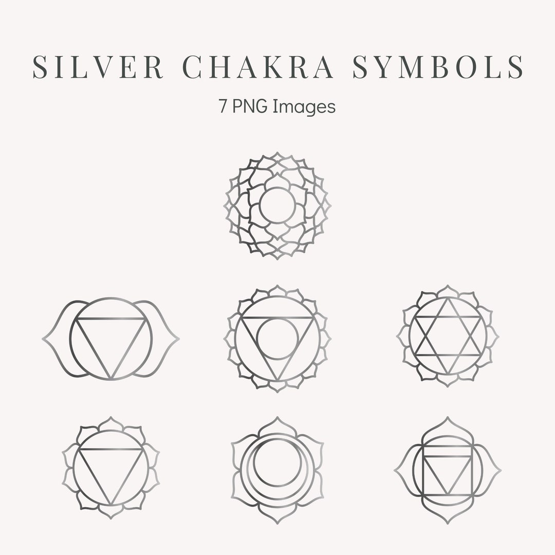 Silver Chakra Symbols – PNG Clipart, Logo Graphics (digital Download ...