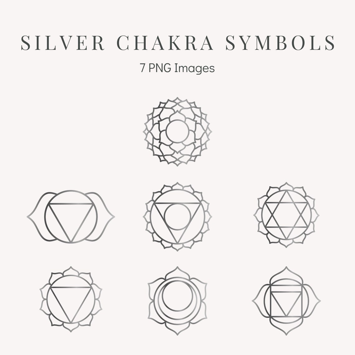 Silver Chakra Symbols Silver Chakra Clipart Silver Chakra - Etsy