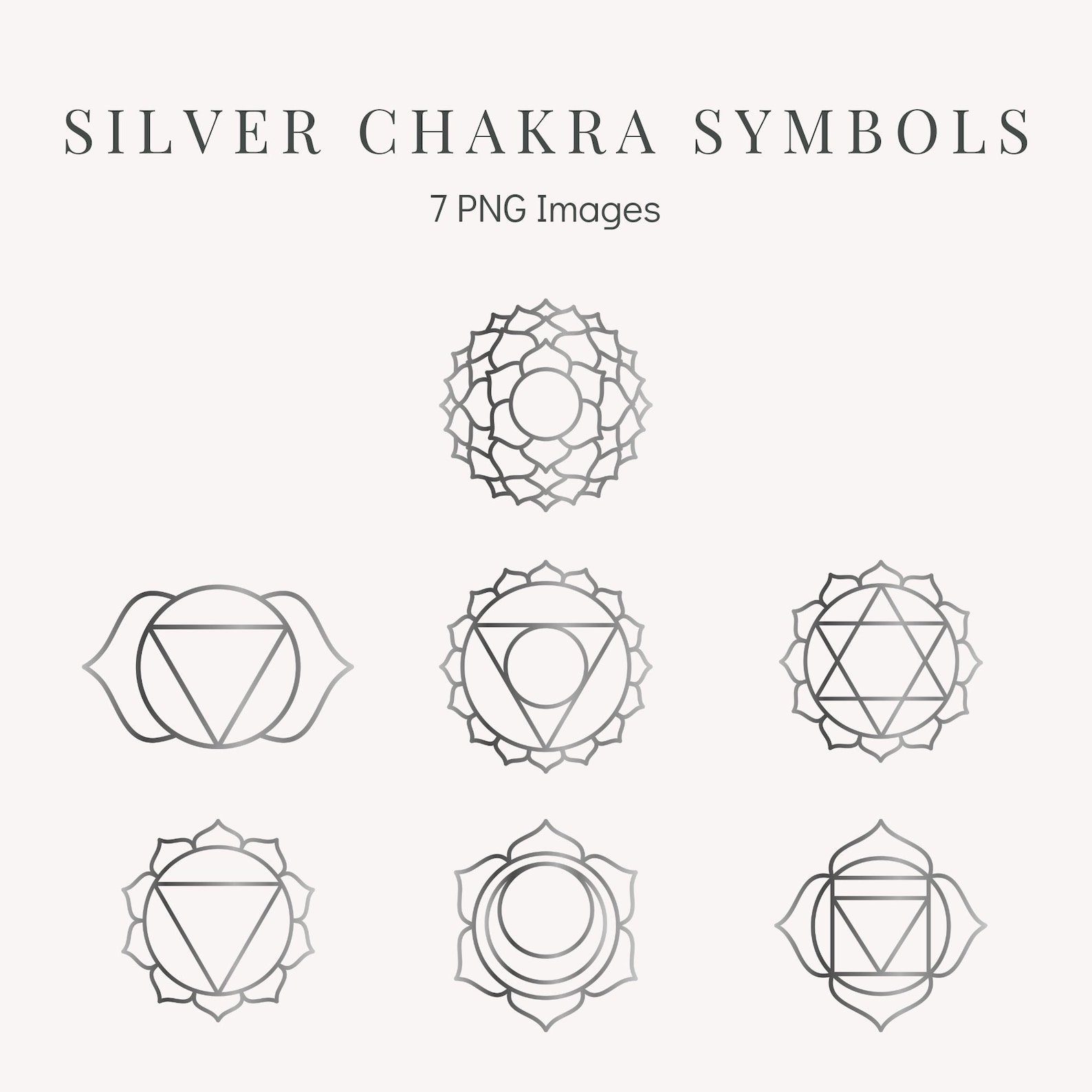 Silver Chakra Symbols Silver Chakra Clipart Silver Chakra - Etsy
