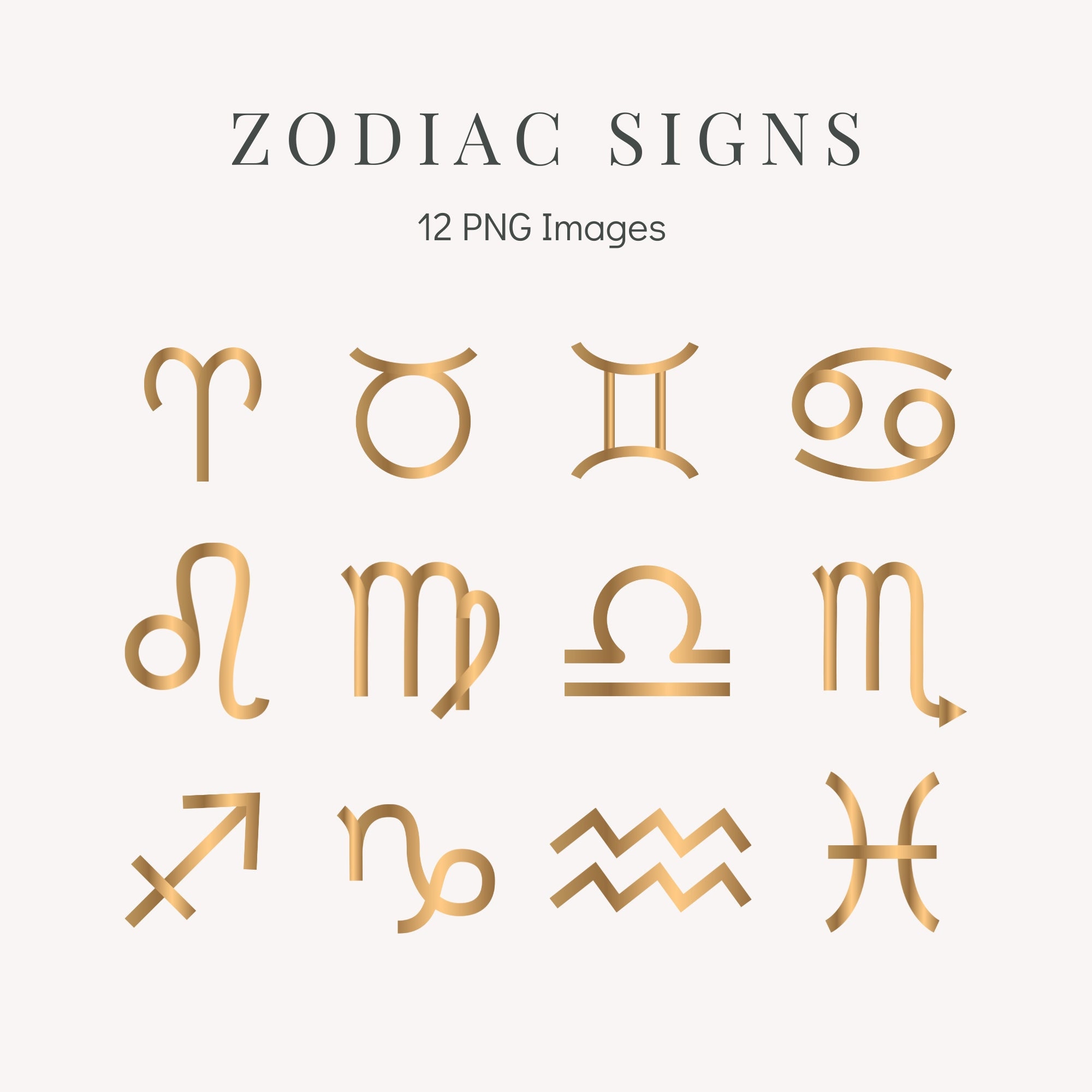PNG Zodiac Signs Astrology Signs Gold Zodiac Signs - Etsy