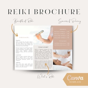 Reiki Brochure Natural Theme - Canva Reiki Brochure - Etsy