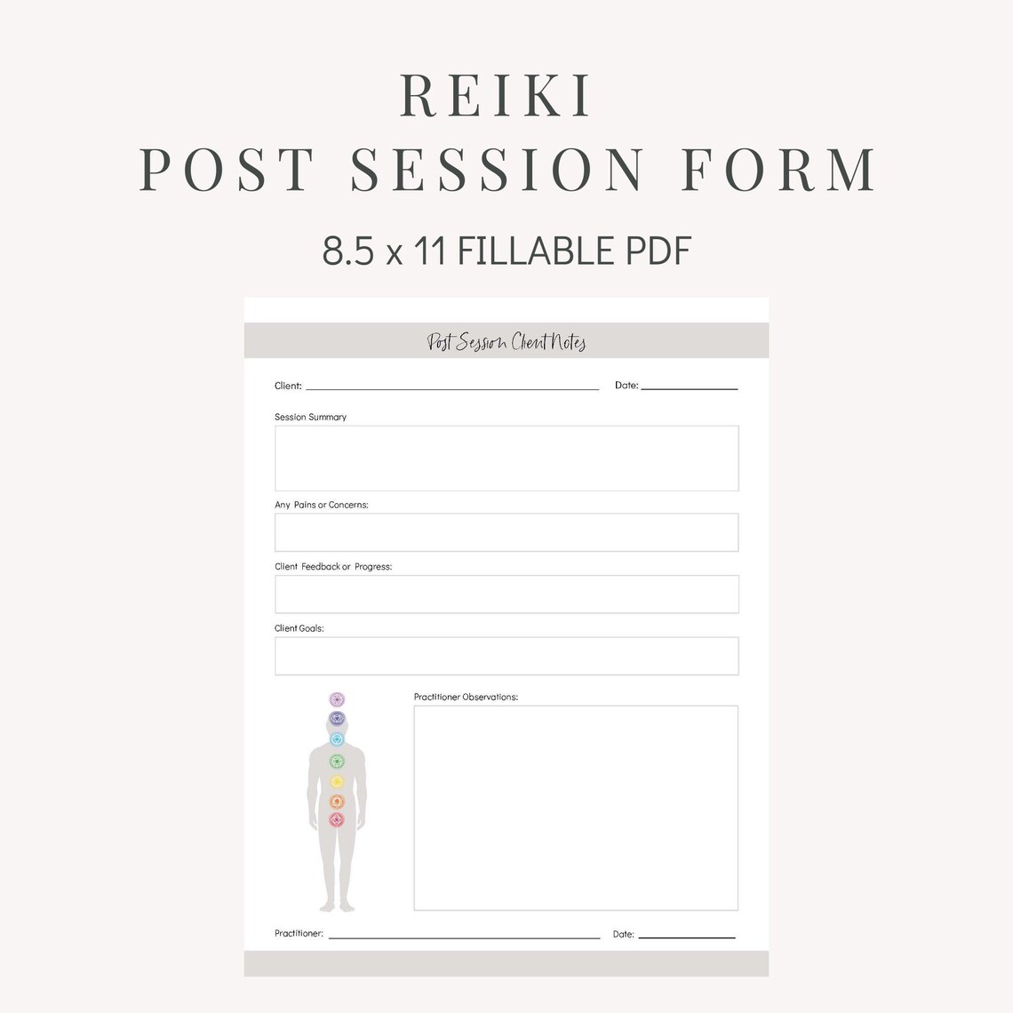 Reiki Post-session Client Form | Etsy