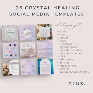 Crystal Healing Instagram Templates - Energy Healer Instagram Templates ...