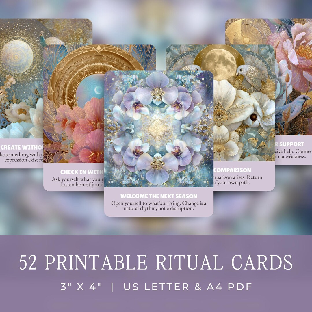 Printable Weekly Ritual Cards, 52 Card Deck for Intentional Living ...