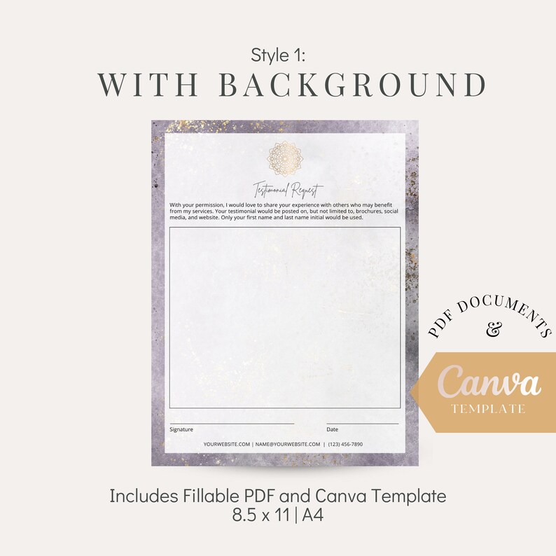 Testimonial Request Form Fillable PDF and Canva Template - Etsy