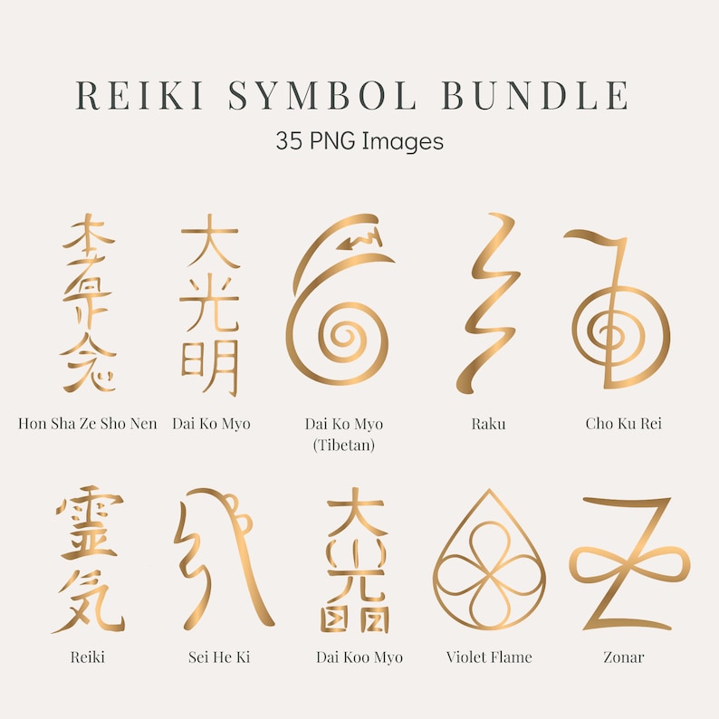 35 Gold Reiki Symbols - Gold Reiki Clipart - Gold Reiki PNG - Etsy