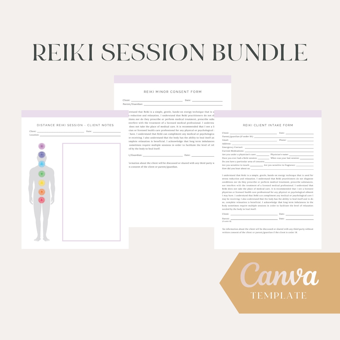Reiki Session Form Bundle, Reiki Intake Form, Distant Reiki Form, Reiki ...