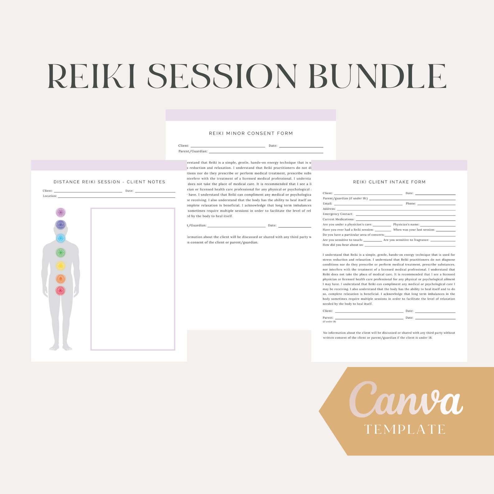 Reiki Session Form Bundle, Reiki Intake Form, Distant Reiki Form, Reiki ...