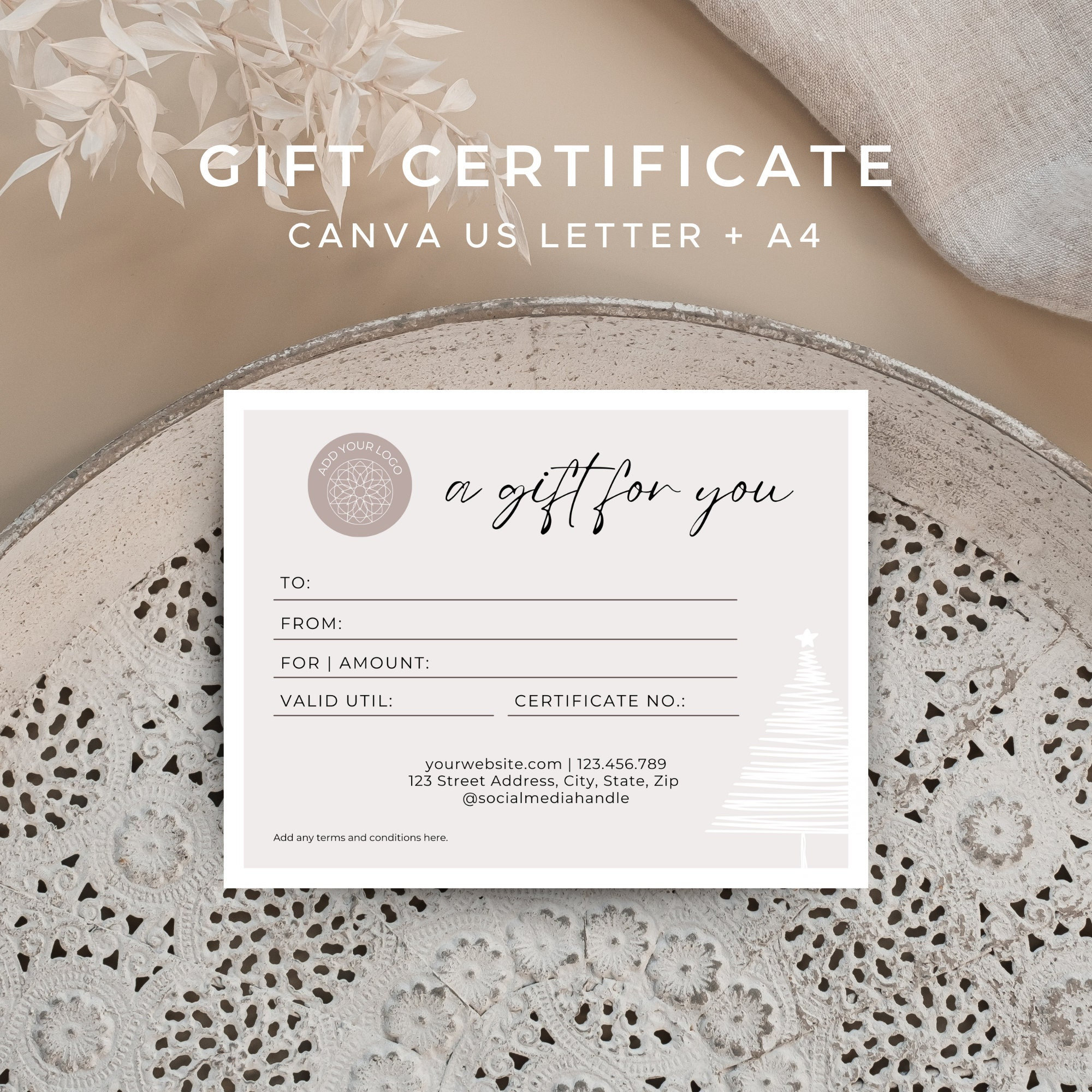 Canva Gift Certificate Template (5.5x4.25) – Holiday & Business - Etsy