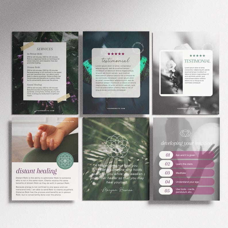 Reiki Instagram Templates, Energy Healing Social Media, Canva (digital ...