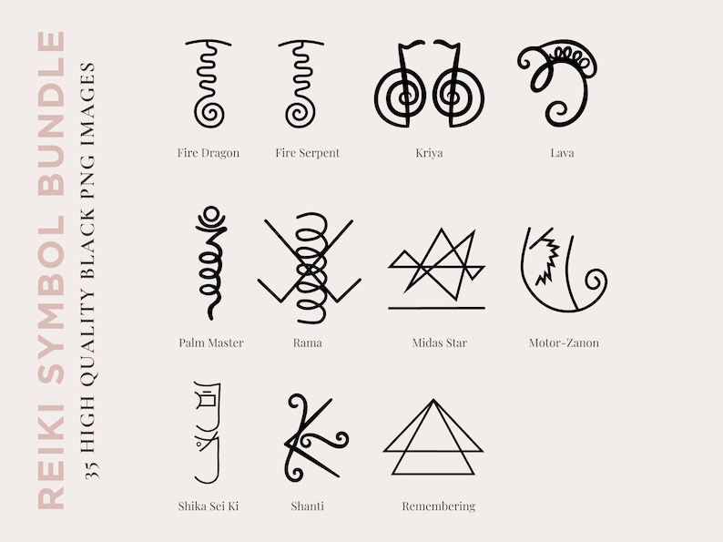 35 Black Reiki Symbols – PNG & SVG Clipart (digital Download) - Etsy
