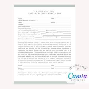 Energy Healing - Crystal Therapy - Intake Form - Etsy