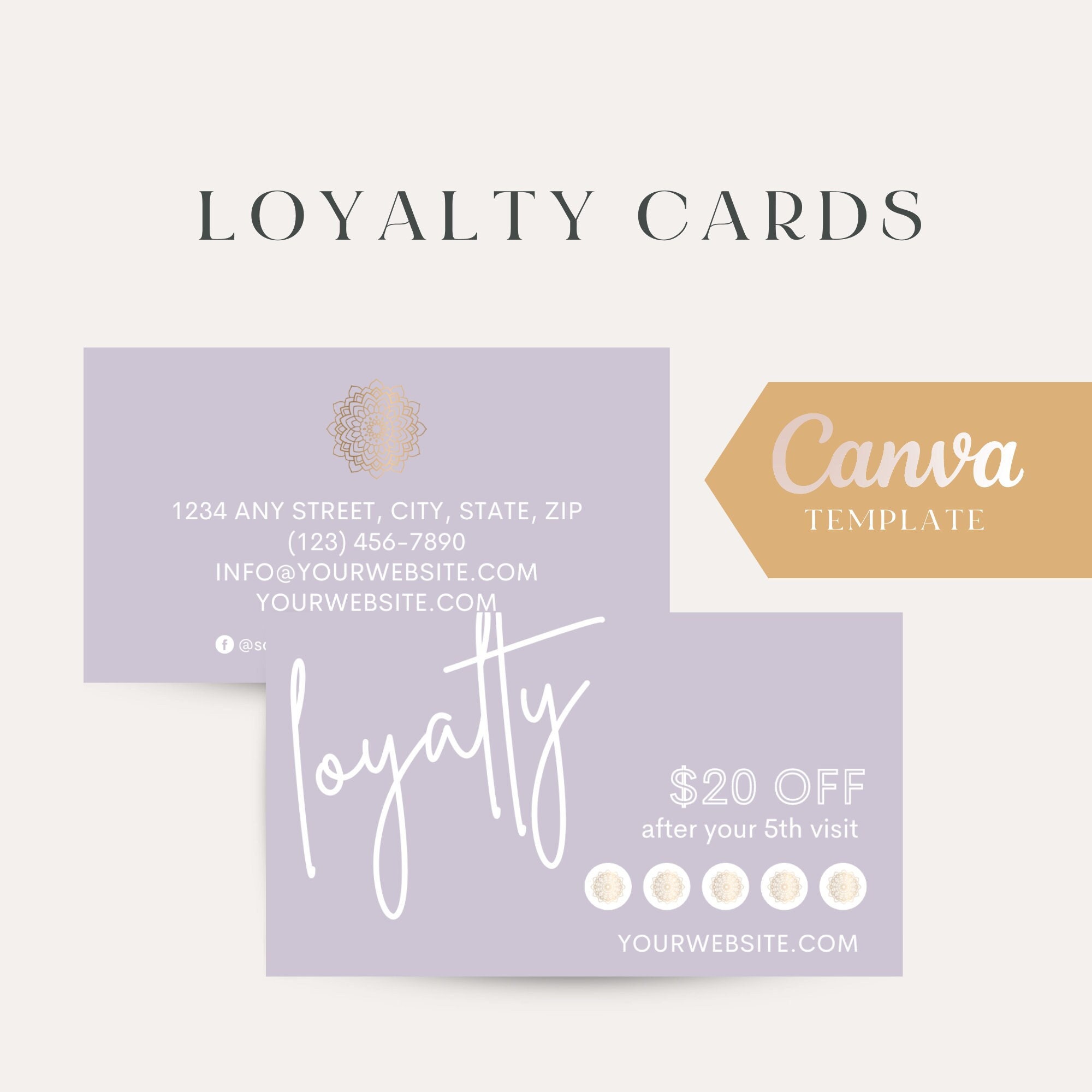 Loyalty Cards Loyalty Reward Punch Card Canva Template - Etsy