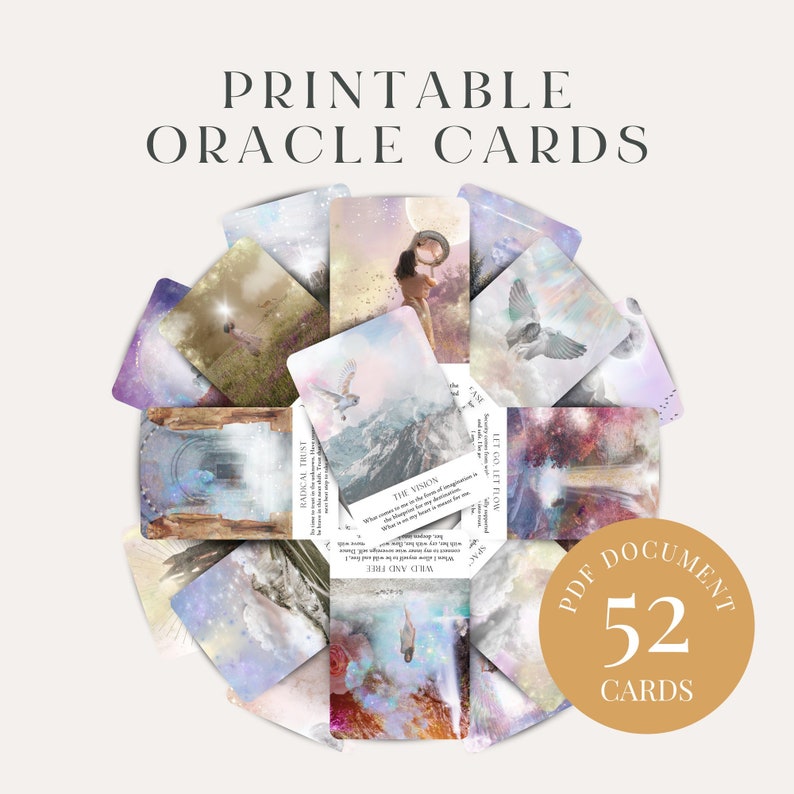 PRINTABLE Oracle Card Deck Sacred Soul Journey - Etsy