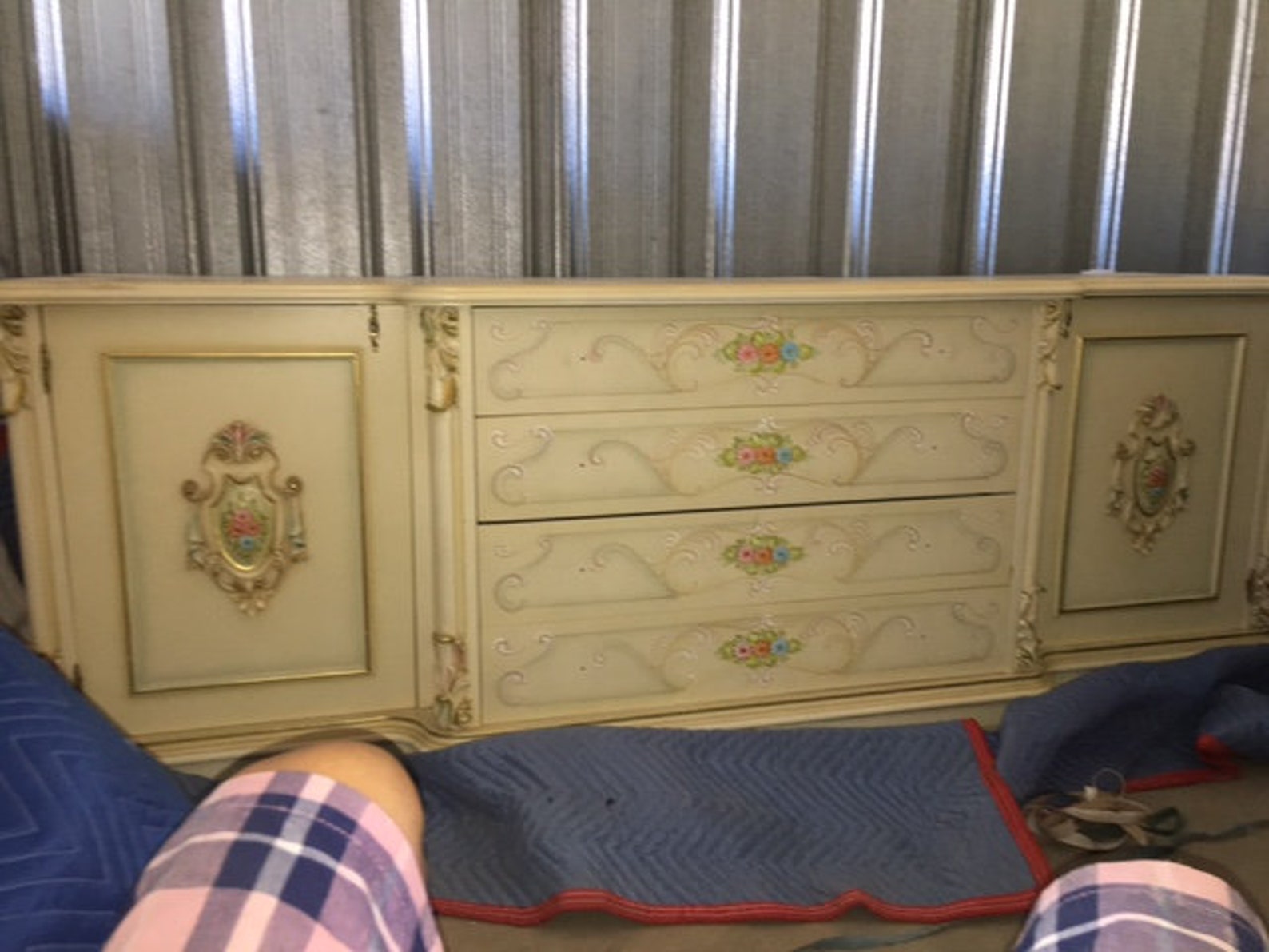 Vintage French Baroque Hand Painted Custom Tailored Dining Room W/sofa ...