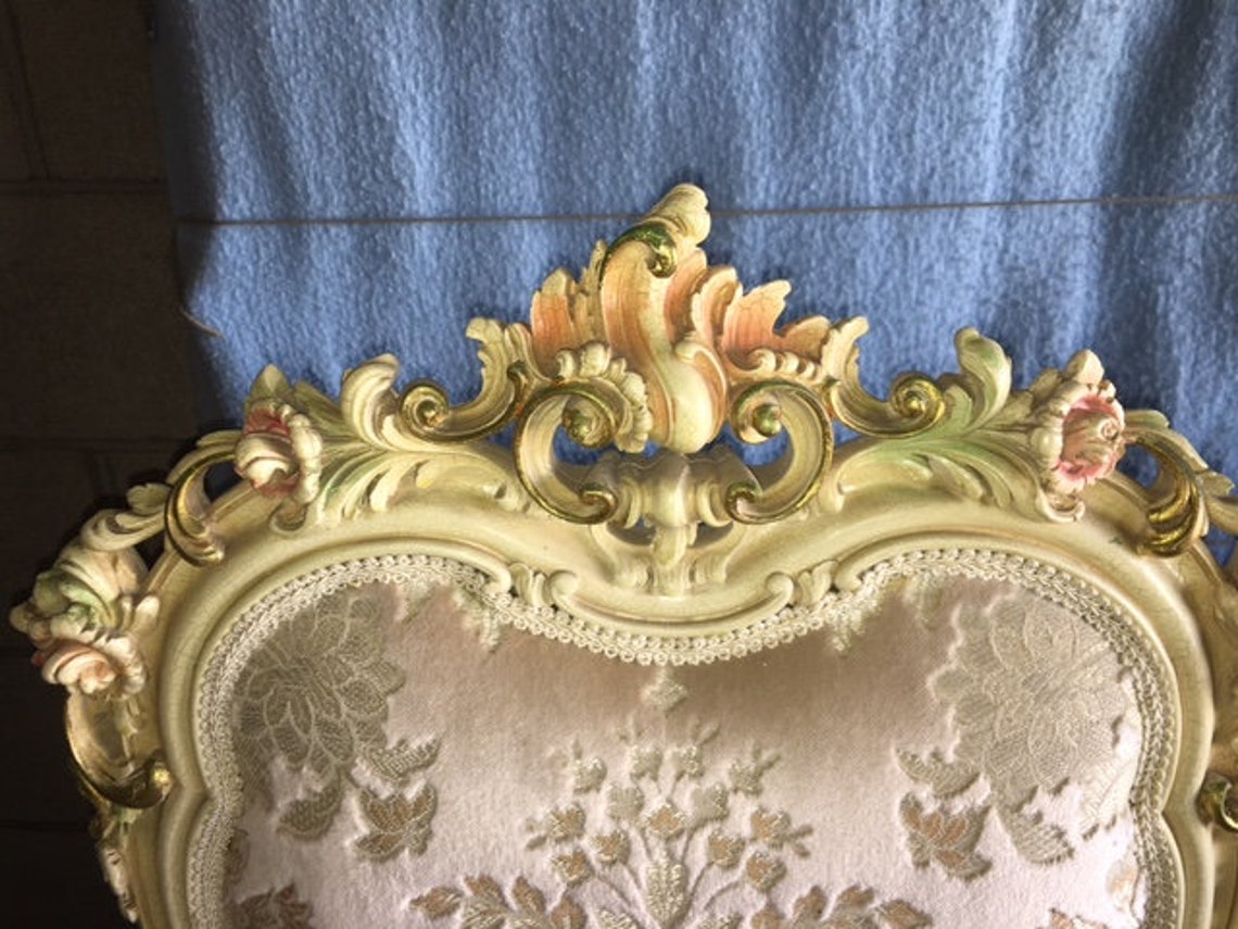 Vintage French Baroque Hand Painted Custom Tailored Dining Room W/sofa ...