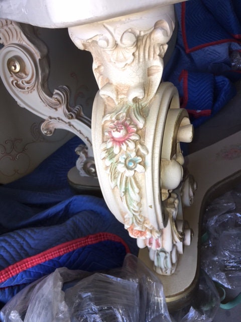 Vintage French Baroque Hand Painted Custom Tailored Dining Room W/sofa ...