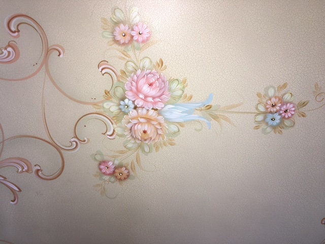 Vintage French Baroque Hand Painted Custom Tailored Dining Room W/sofa ...