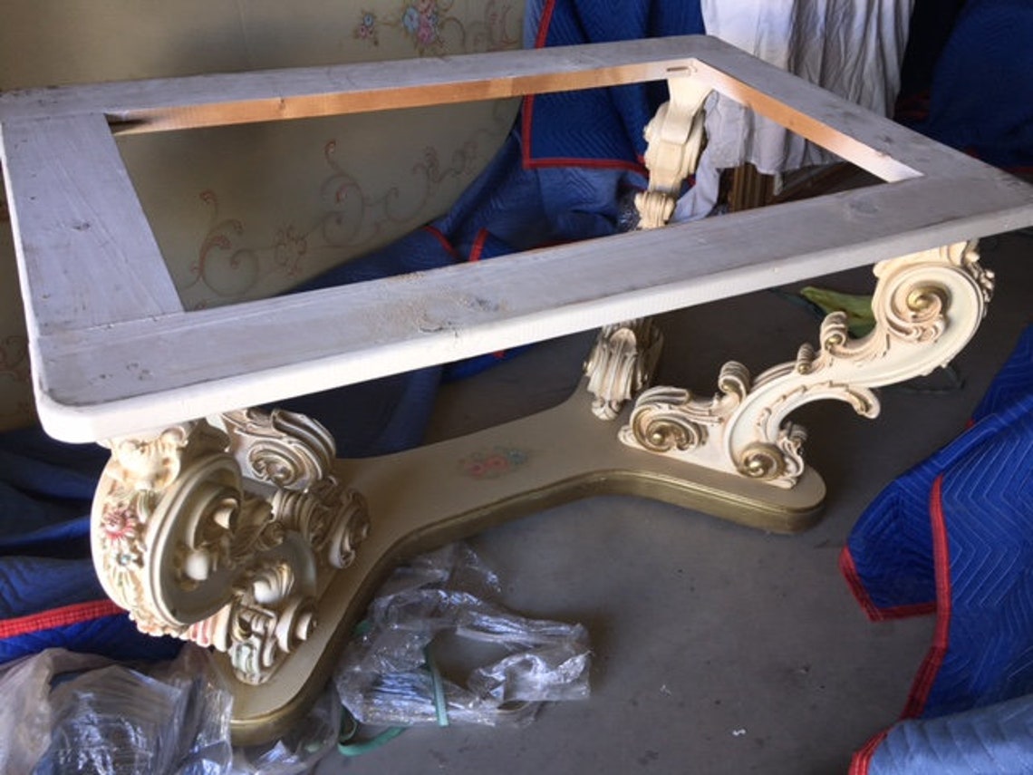 Vintage French Baroque Hand Painted Custom Tailored Dining Room W/sofa ...