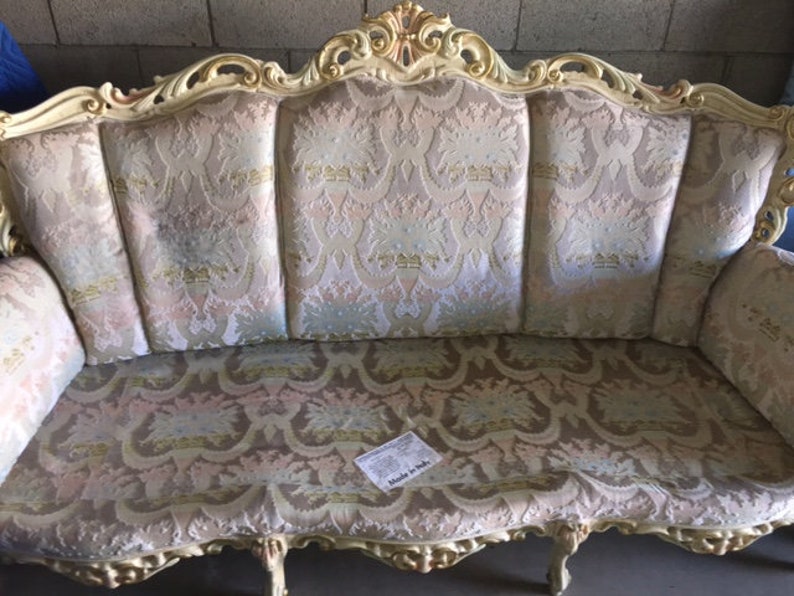 Vintage French Baroque Hand Painted Custom Tailored Dining Room W/sofa ...