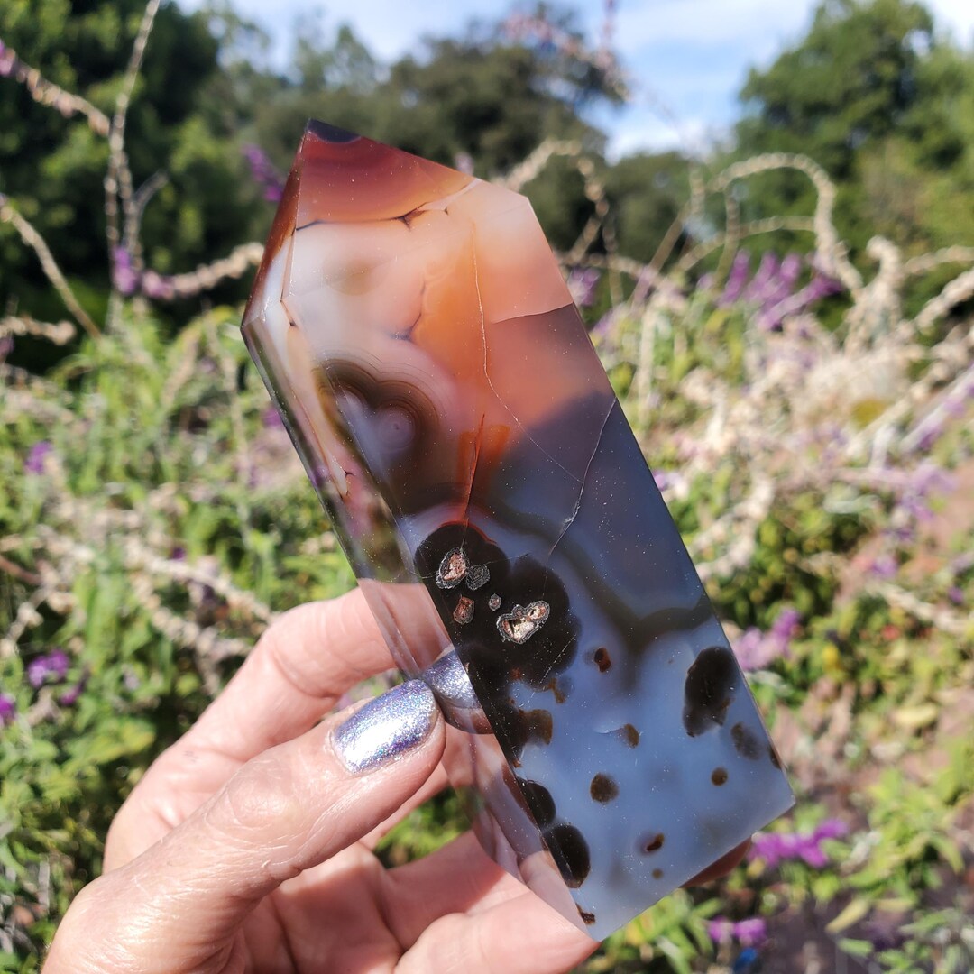 Carnelian Colorburst Healing Tower Point Crystal | 302 Grams - Etsy