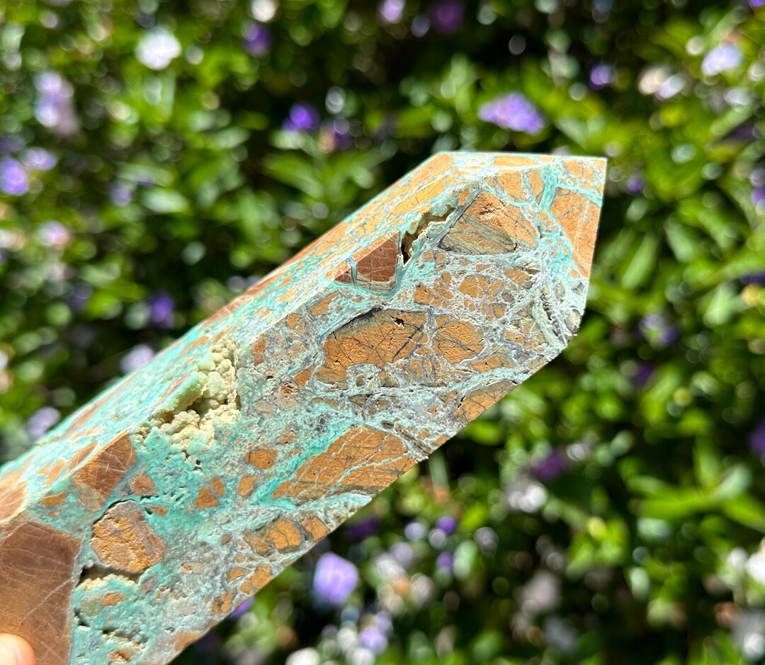 1.3lbs Green Hemimorphite Crystal Tower Point Obelisk 590 - Etsy