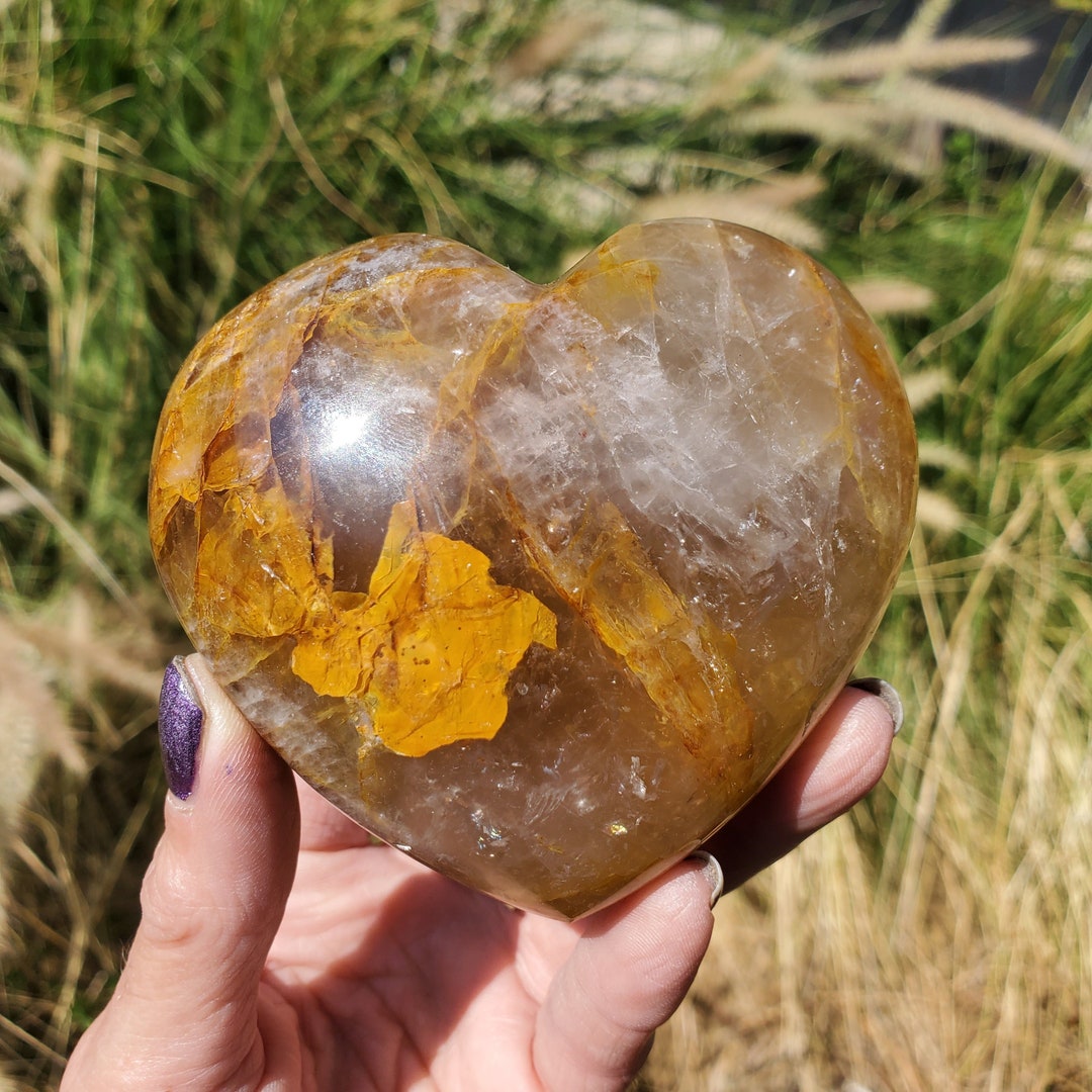 Puffy Golden Healer Crystal Hand Carved 364 Grams - Etsy